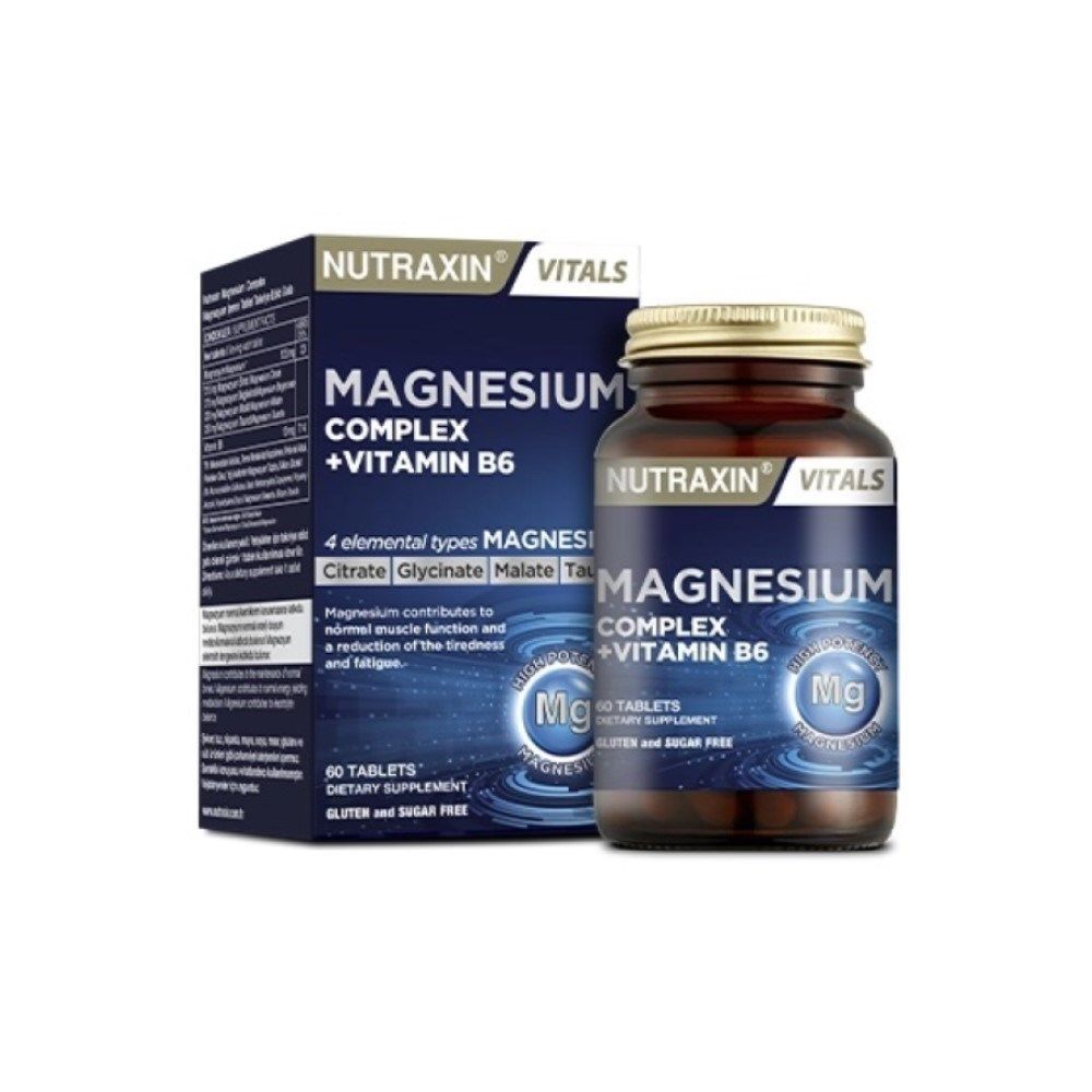 Nutraxin Magnesium Complex + Vitamin B6 60 Tablet | Dermobu